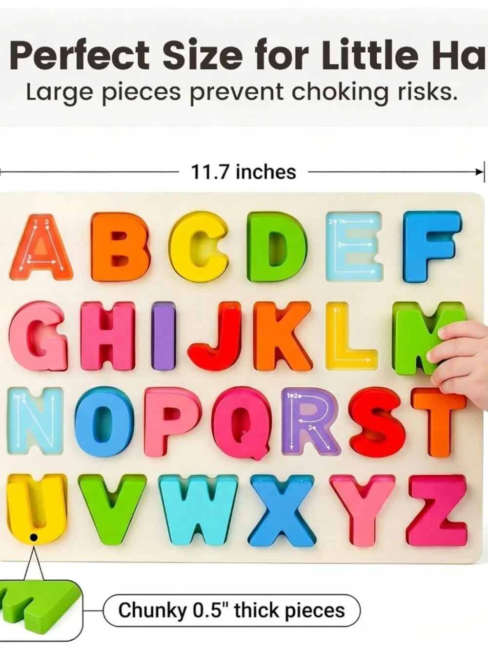 Toys | Wooden Puzzles For Toddlers Alphabet And Number Shape Puzzle ...